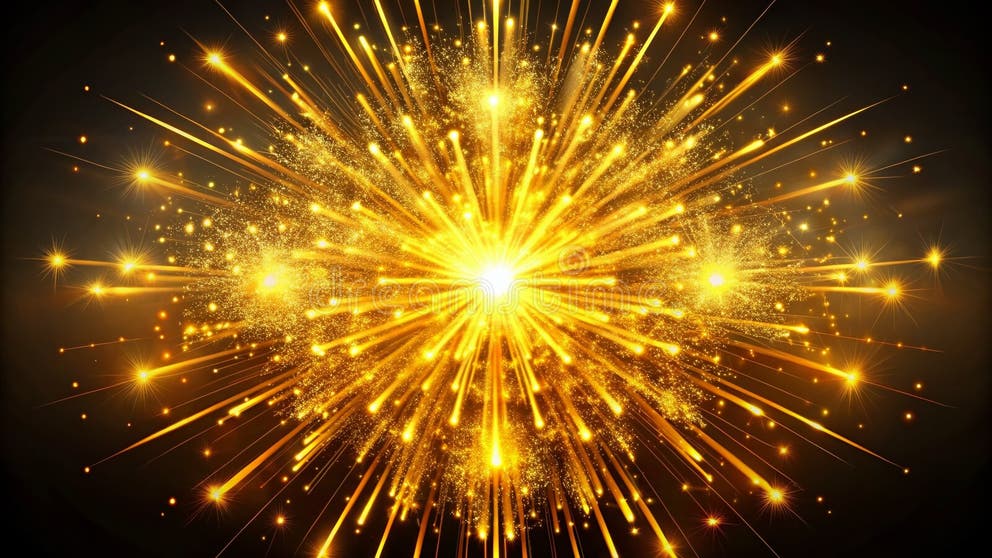 Stunning Golden Firework Explosion Against a Bold Black Background a ...