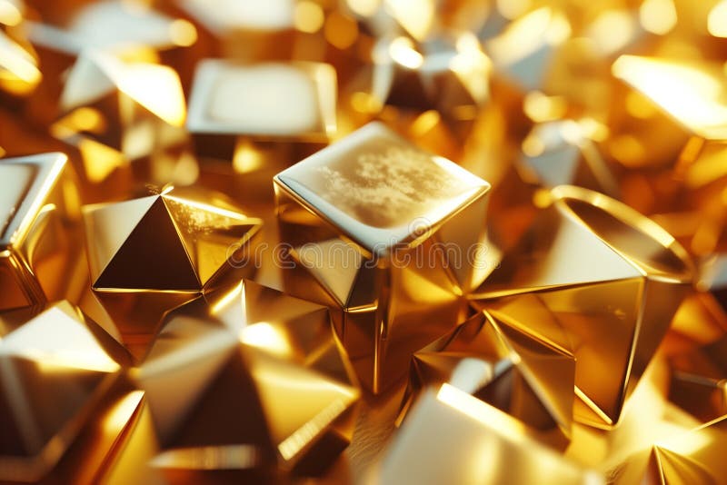 Stunning Golden Geometric Shapes in a Modern Abstract Design Setting ...
