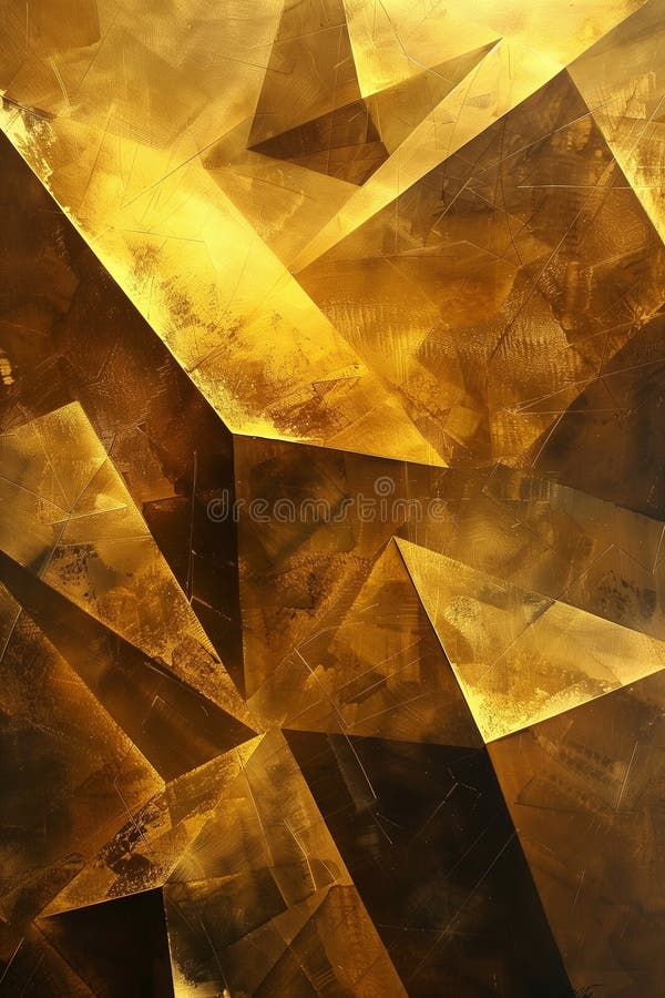 Stunning Golden Geometric Shapes in a Modern Abstract Design Setting ...