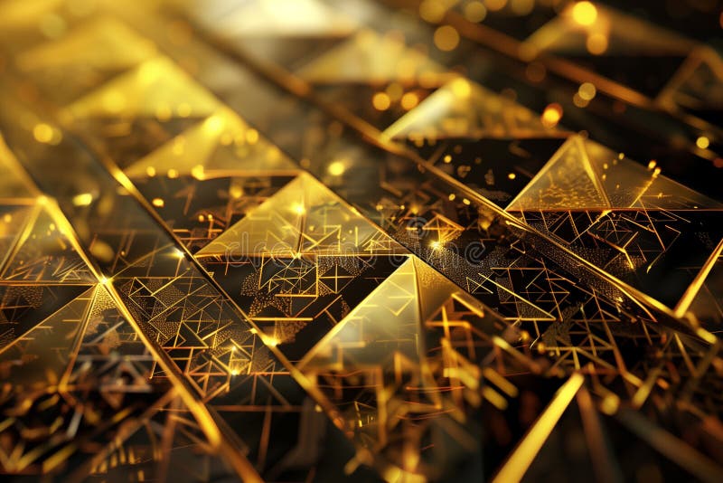 Stunning Golden Geometric Shapes in a Modern Abstract Design Setting ...