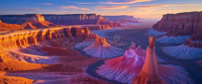 Stunning Golden Hour Landscape of Dramatic Earth Formations Stock Photo ...