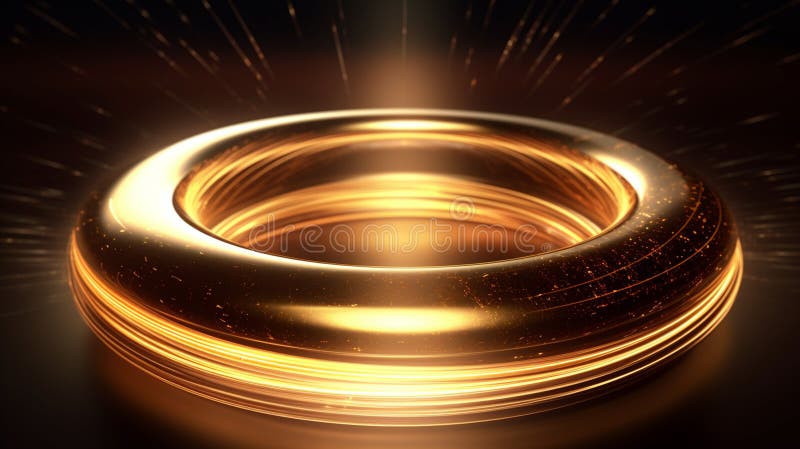 Stunning Golden Light Circle with Abstract Design Stock Illustration ...