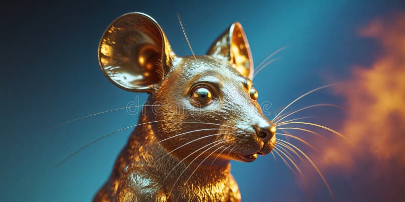 Stunning Golden Sculpture of a Mouse High Resolution Picture Stock ...