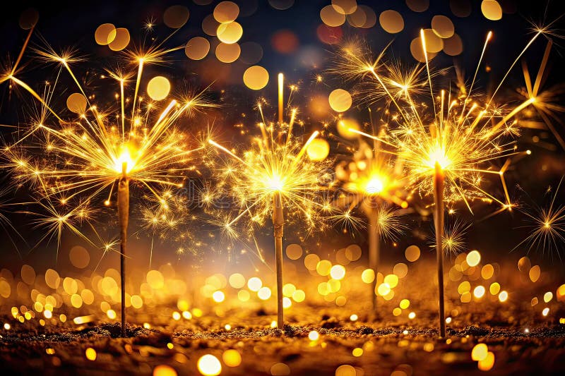 Stunning Golden Sparks Explosion a Panoramic Abstract Background Design ...