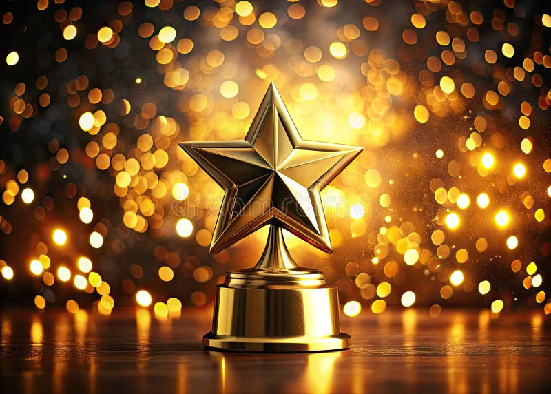 A Stunning Golden Trophy Bathed in Dramatic Nighttime Spotlight ...