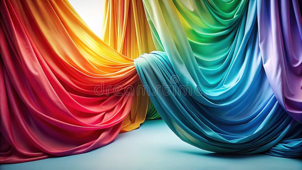 Stunning Gradient Fabric Drape a Vibrant Colorful Textile Background ...