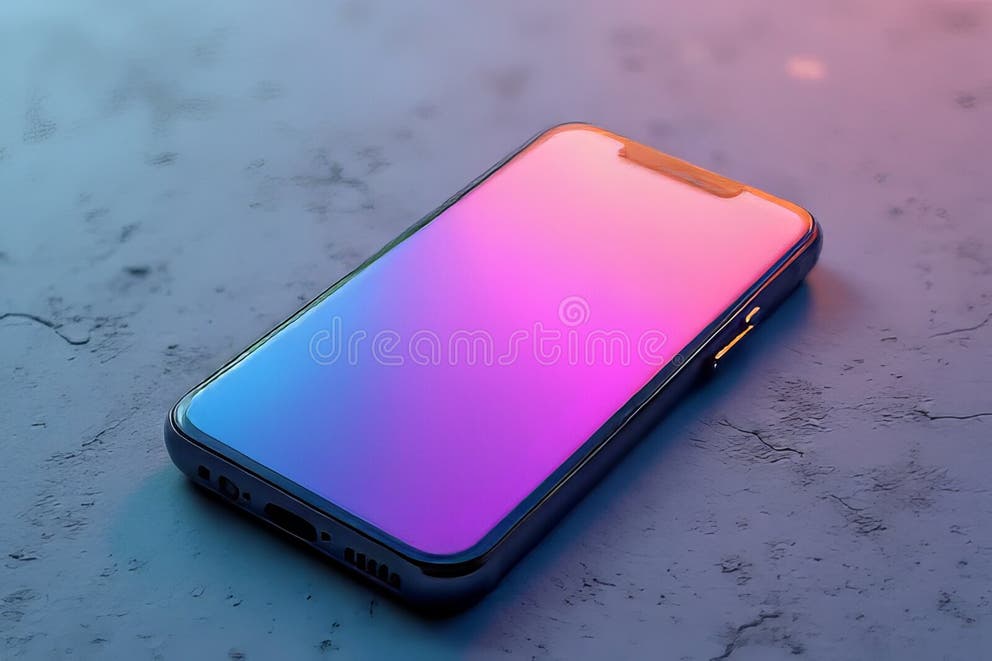 Stunning Gradient Smartphone Display on a Textured Concrete Surface a ...