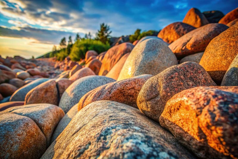Stunning Granite Texture Background Featuring an Ascending Row of Rocks ...