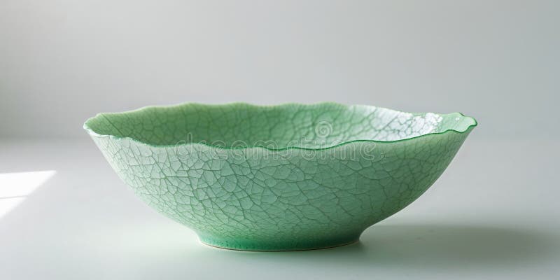 Stunning Green Decorative Bowl with Unique Crackle Design and Texture ...