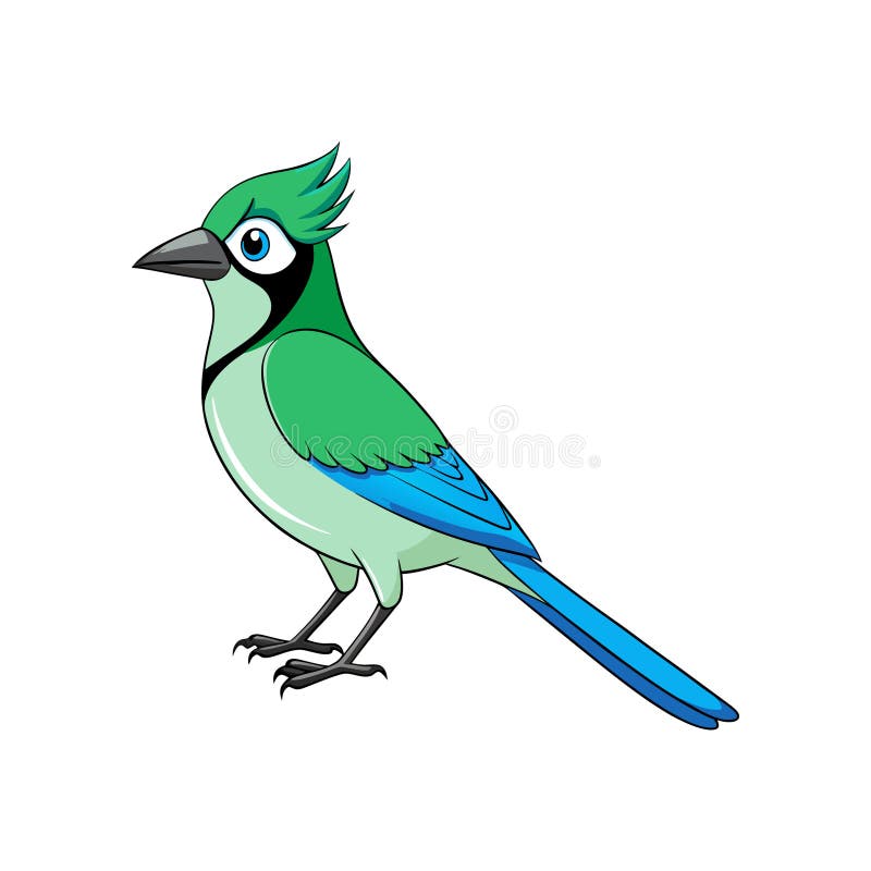 Stunning Green Jay Bird Realistic Artwork Stock Illustration ...