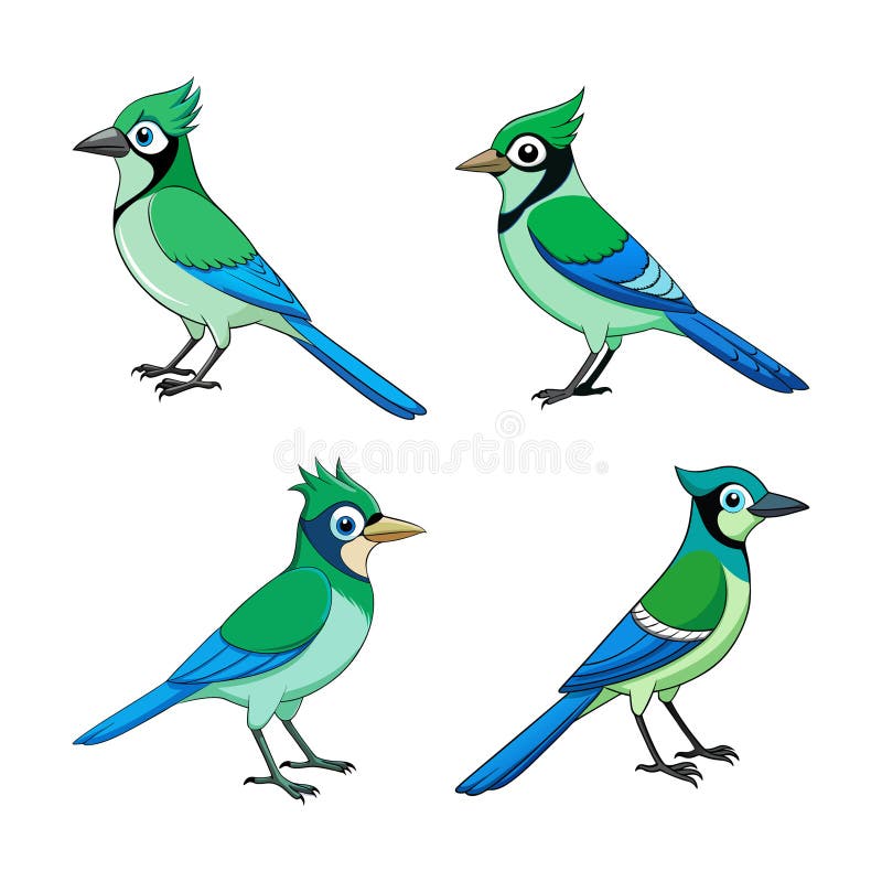Stunning Green Jay Bird Realistic Artwork Stock Vector - Illustration ...