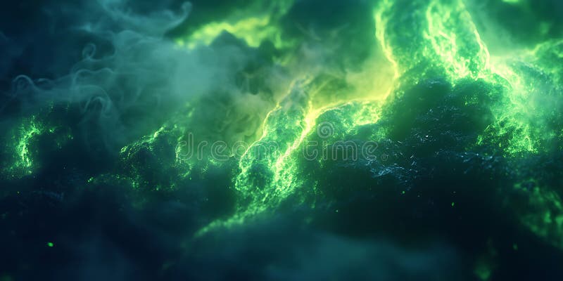 Stunning Green Nebula Cosmic Clouds and Celestial Background Stock ...