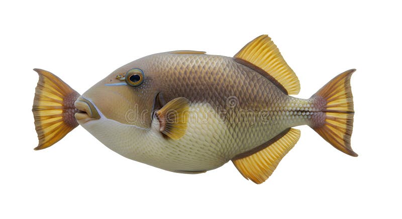 Stunning Grey Triggerfish Isolated on White Background Stock Image ...