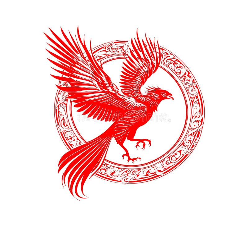 Phoenix Bird Hand Drawn Vector Graphic Asset Stock Illustration ...