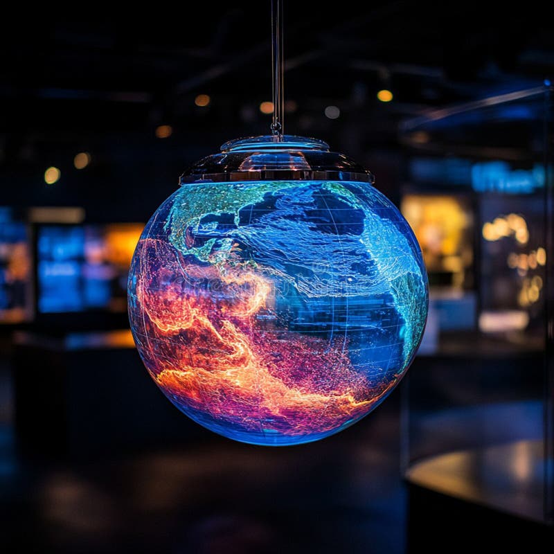 Stunning Hanging Globe Display. Stock Image - Image of light, display ...