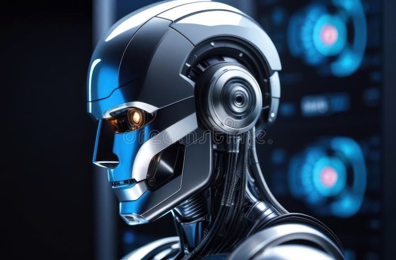 Stunning HD Image of an Advanced Humanoid Robot Stock Illustration ...