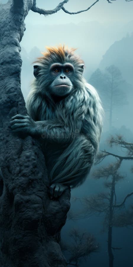 Hyper-realistic Monkey Wallpaper for Mobile Lock Screen Stock ...