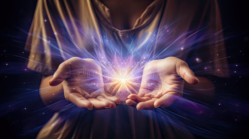 Stunning Healing Energy Phenomenon - Female Hands Reaching Up into a ...