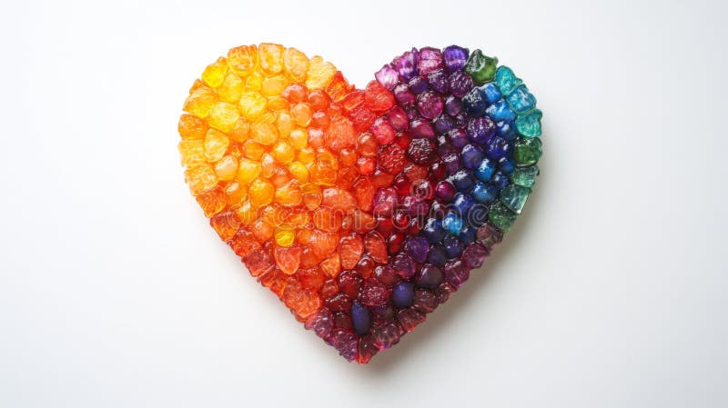 Vibrant Heart Shape Made from Colorful Gemstones. a Beautiful ...