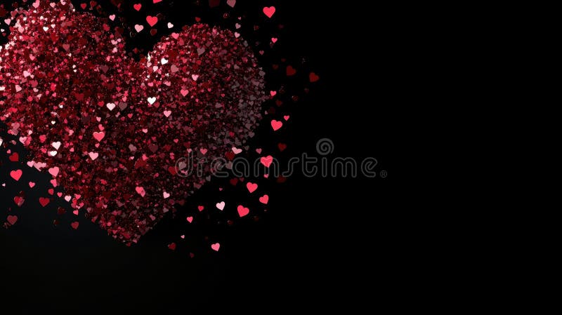 A Stunning Heart Crafted from Smaller Hearts Glows Against a Dark ...