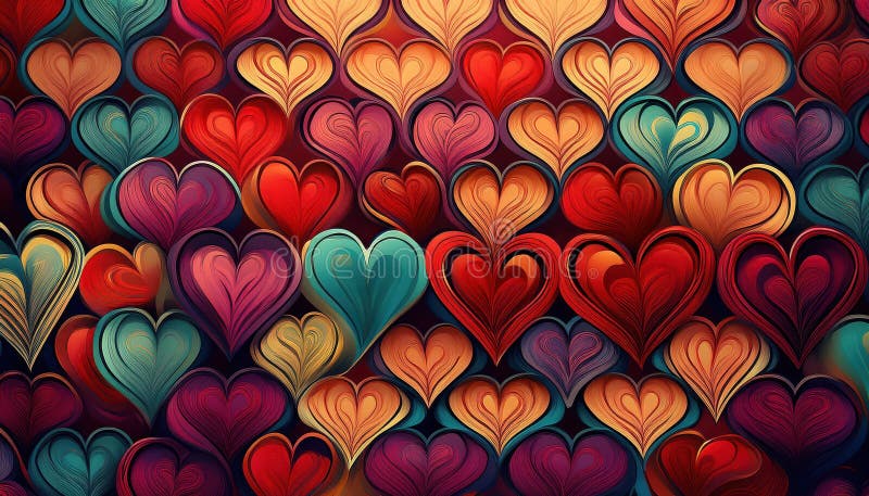 Stunning Heart Shape Pattern Seamless Perfection in Red and White ...