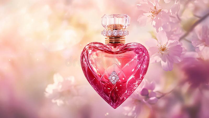 Stunning Heart-Shaped Perfume Bottle with Diamonds High Quality Image ...