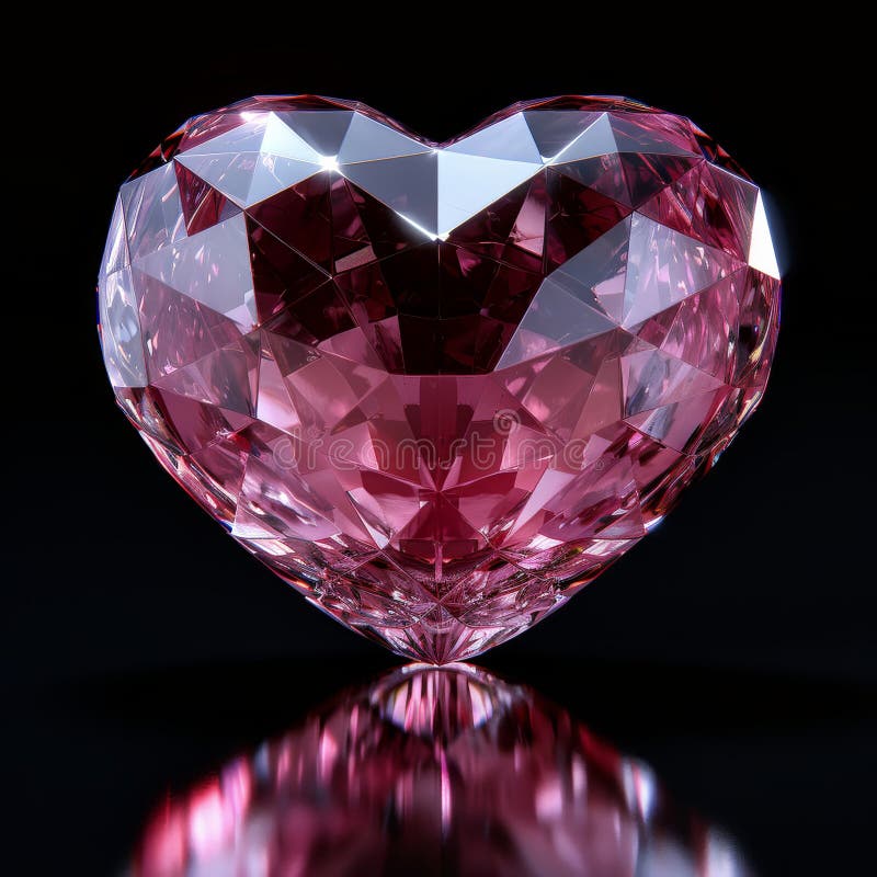 Stunning Heart-shaped Pink Gemstone Reflecting Light Beautifully Stock ...