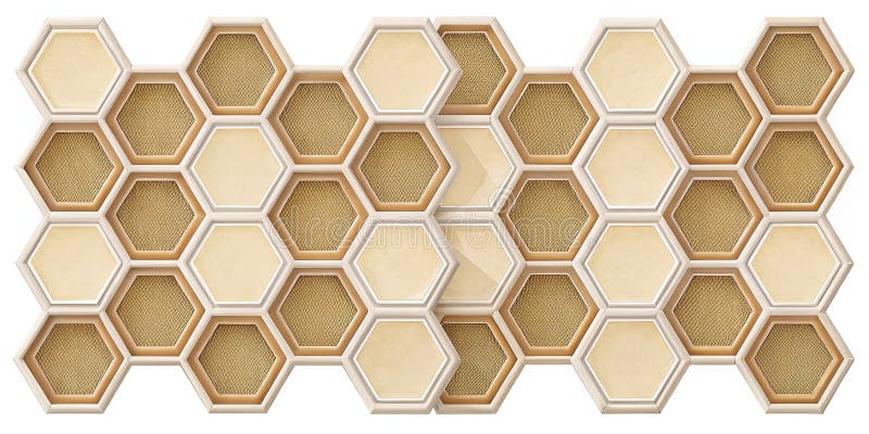 Stunning Hexagonal Honeycomb Pattern Interlocking Shapes in Soft Beige ...