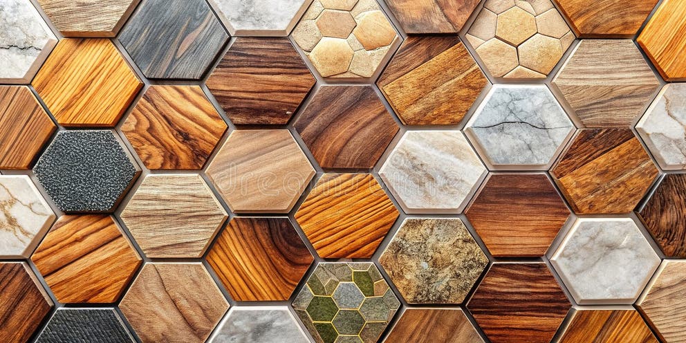 Stunning Hexagonal Tiles in Wood and Stone Textures a Diverse ...