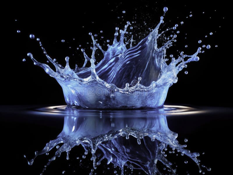 Stunning High-Definition Blue Water Splash Isolated Against a Dramatic ...