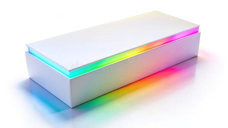 HighDefinition White Rectangular Box Mockup Against a Vibrant Colorful ...