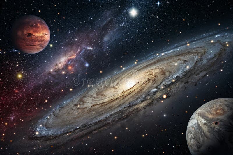 Space with Real 4K Quality View Stock Illustration - Illustration of ...