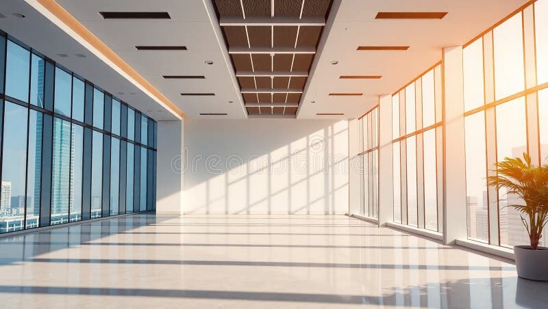 Modern Empty Office Space in a Contemporary Skyscraper a Blank Canvas ...