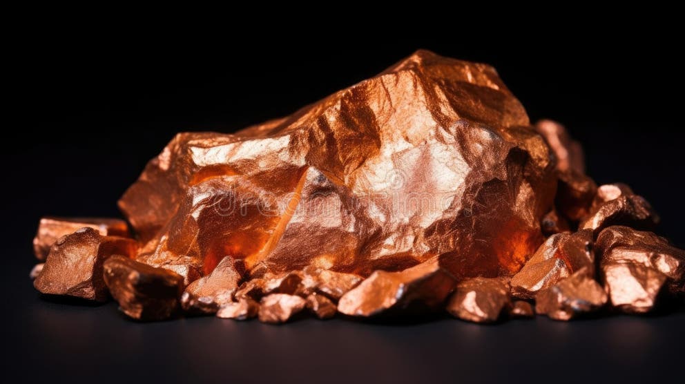 Stunning High-Resolution Copper Chunk Background with Copy Space Stock ...