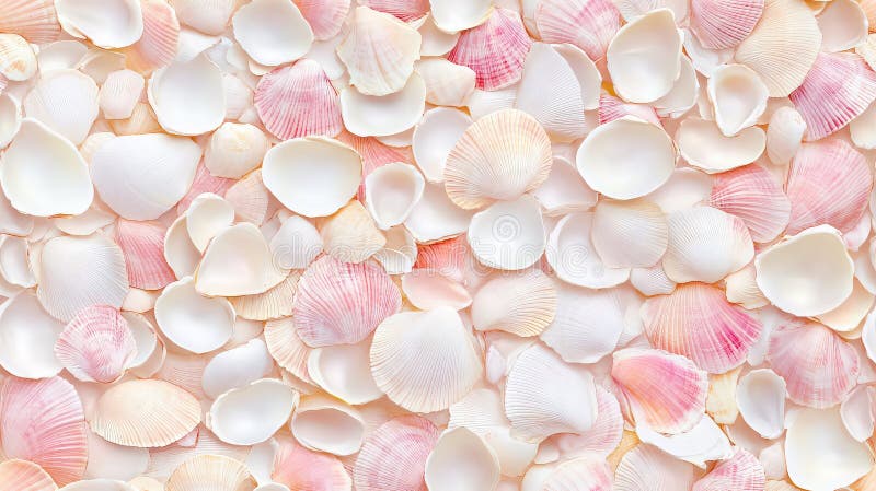 Pink and White Seashells Background Texture Stock Illustration ...