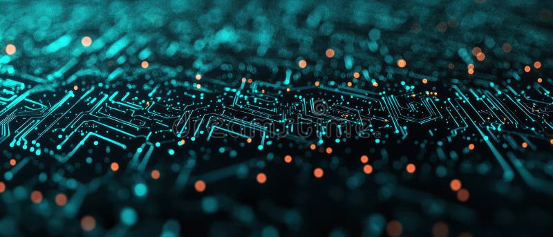 Teal Circuit Board Technology Background High Res Abstract Digital Data ...