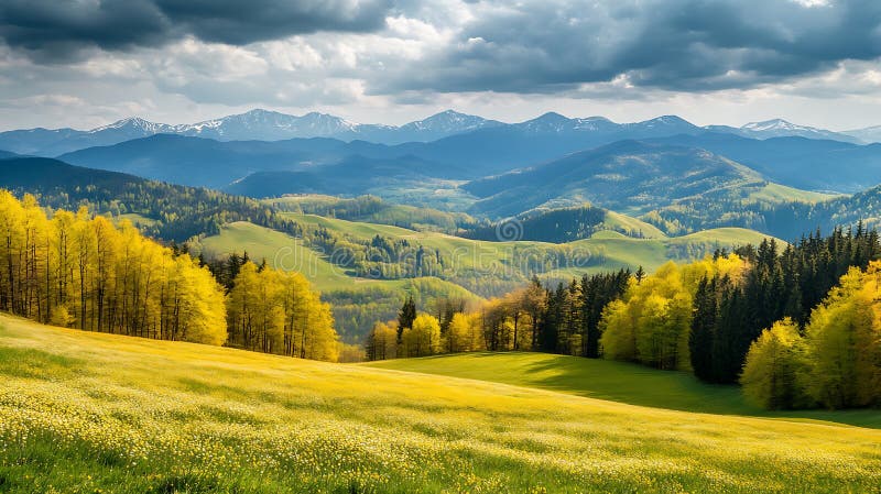 Stunning High Resolution View of Mountains and Trees Under a Clear Sky ...
