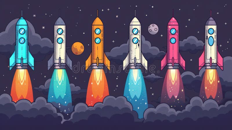 High-Tech Rocket Illustration Generated with AI Technology Stock ...