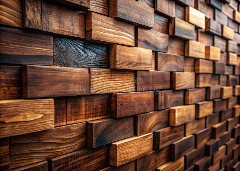 Stunning HighQuality Dark Brown Wood Block Wall a Rustic Paneling ...