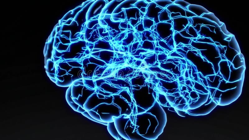 Stunning HighResolution Closeup of a Blue Brain on Black Background ...