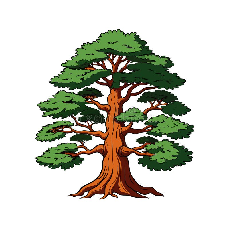 Stunning Himalayan Cedar Tree Graphic Stock Photo - Illustration of ...