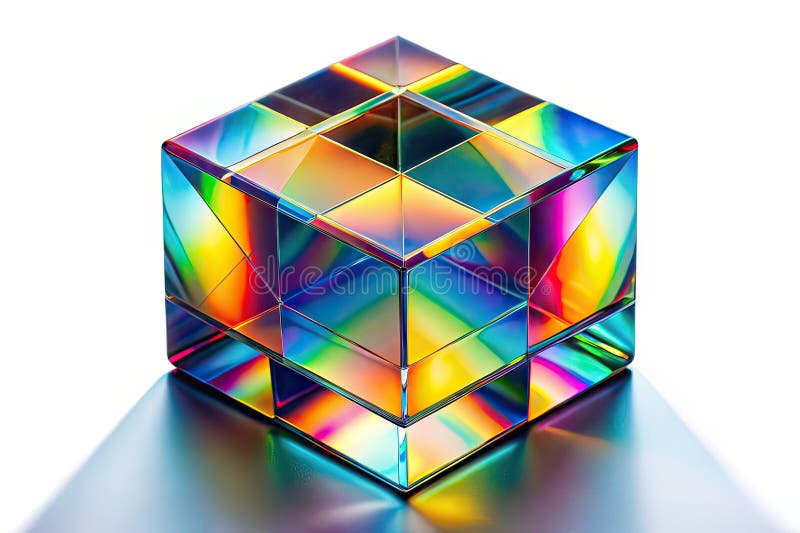 Stunning Holographic Rainbow Cube Panoramic Background a Vibrant 3D ...