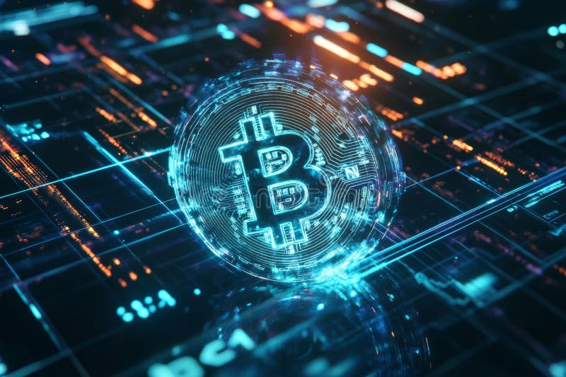 A Stunning Holographic Representation of a Digital Currency Symbol ...