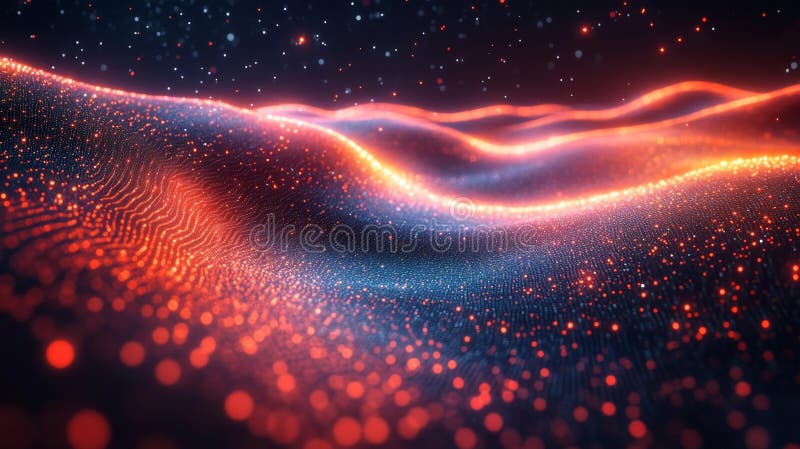 Stunning Holographic Wave Patterns in a Digital Universe Stock ...