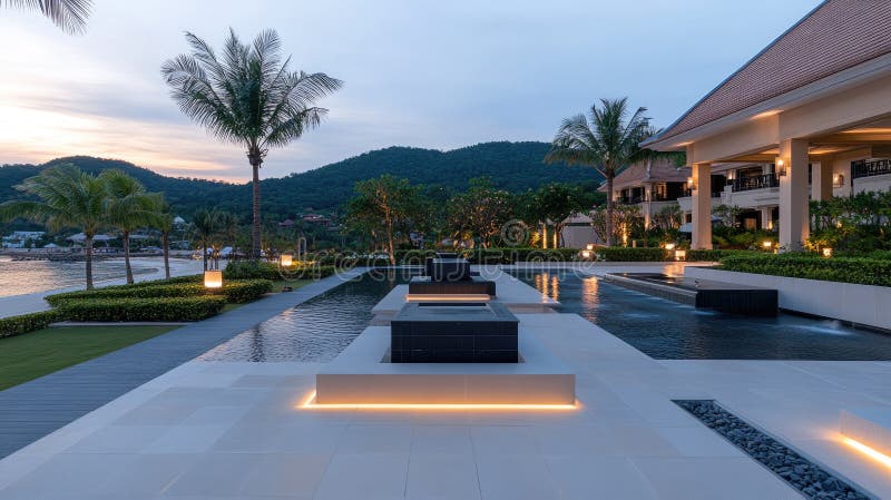 The Stunning Hotel Showcases Elegant Architecture Surrounded by Lush ...