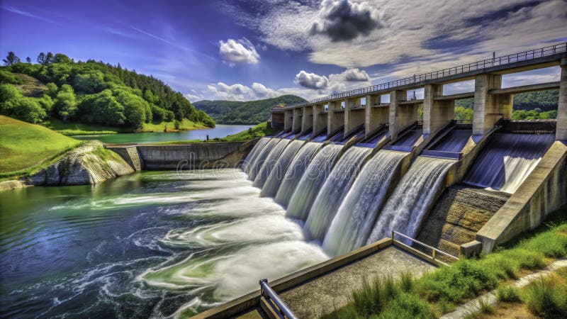 Stunning Hydroelectric Dam Spillway Structure a Captivating Visual of ...