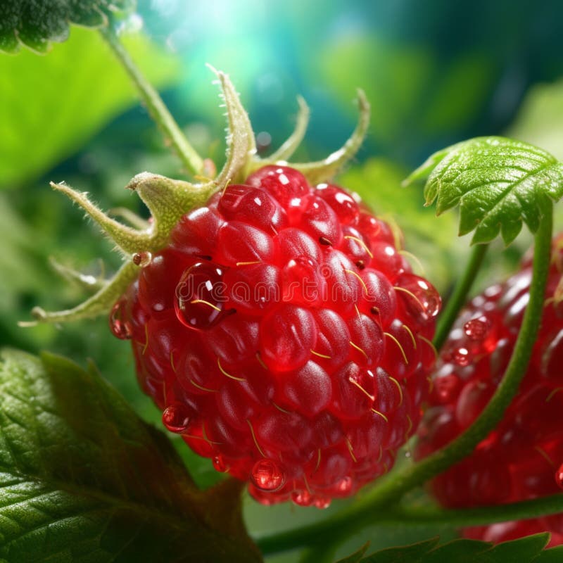 A Stunning Hyper-realistic 3D Image of a Fresh Raspberry Captured in ...