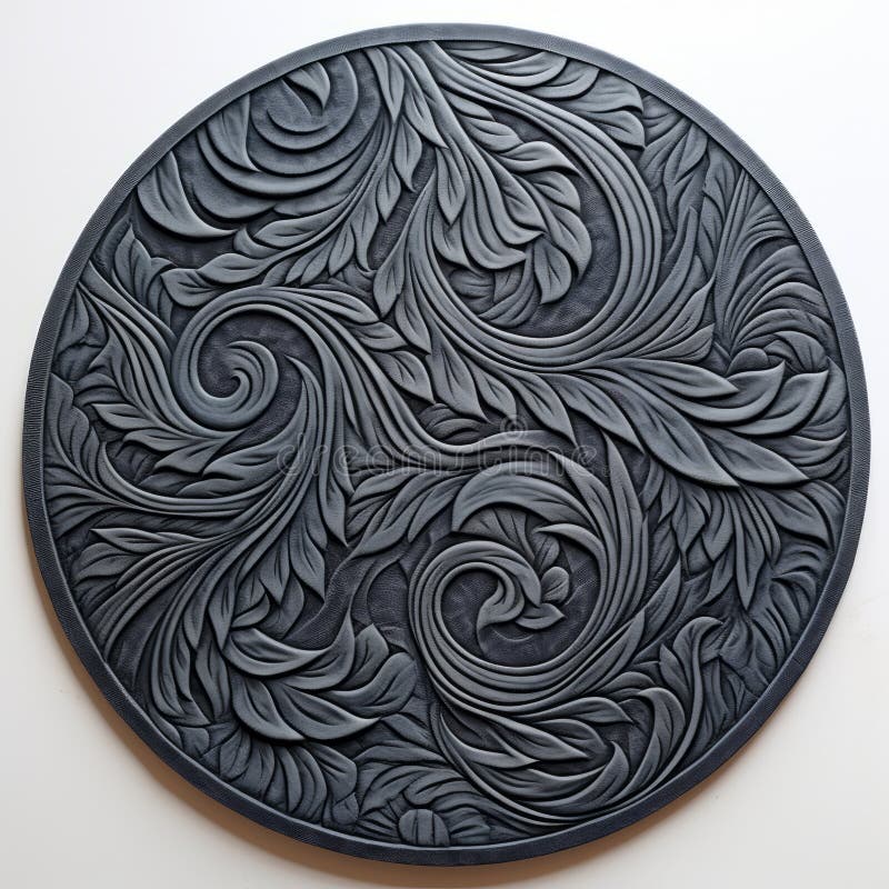 Stunning Hyperrealistic Circular Plaque with Organic Leaf Patterns ...