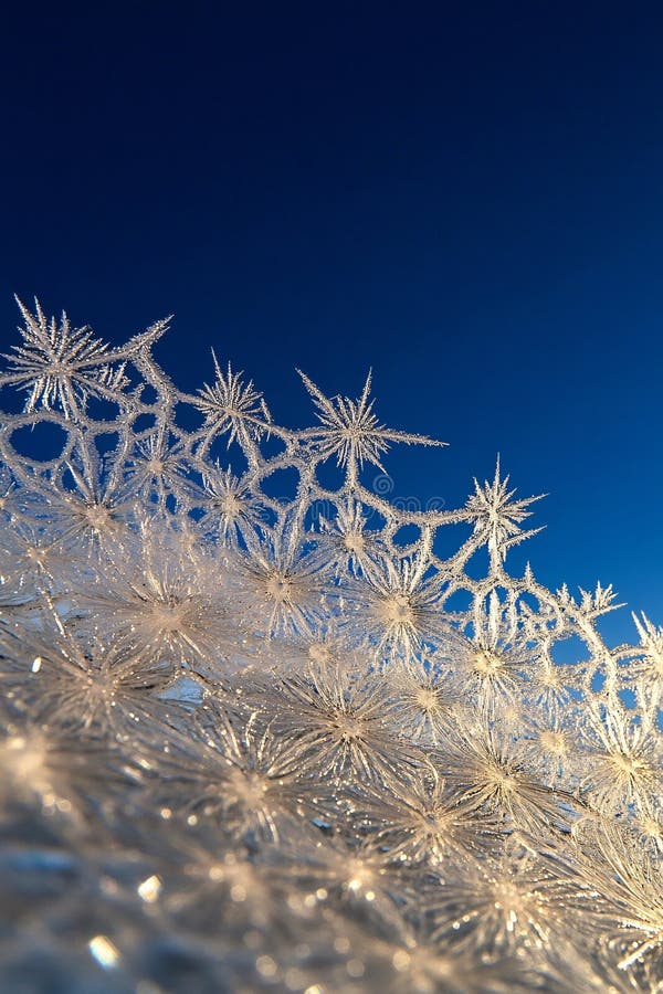 Stunning Ice Crystals Abstract Background Blue Sky High Quality Image ...
