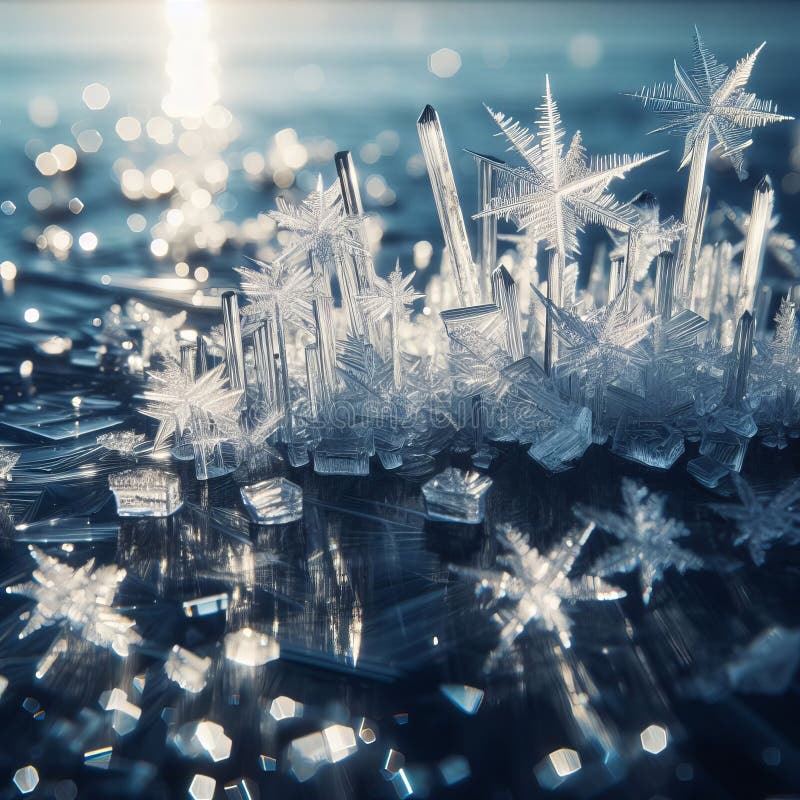 Sparkling Icy Crystals Shimmering Reflective Surface Stock Photos ...